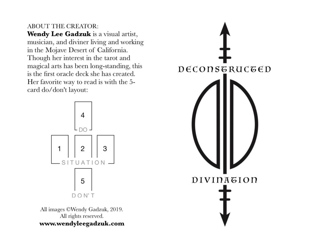 Deconstructed Divination Oracle Deck – cardboard tuck box
